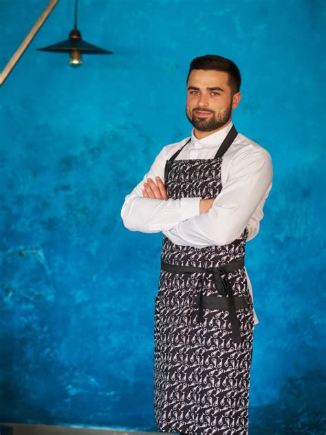 Фартух для офіціанта чорний з білим принтом Best Print