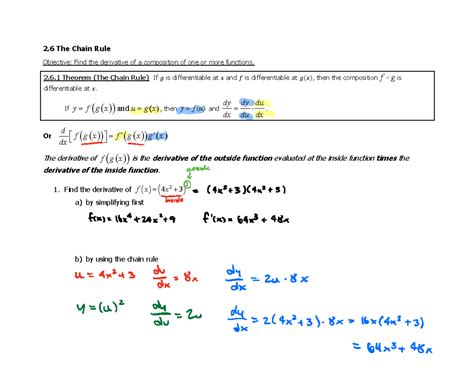 2 6 The Chain Rule Lecture Notes 2 6 The Chain Rule Objective