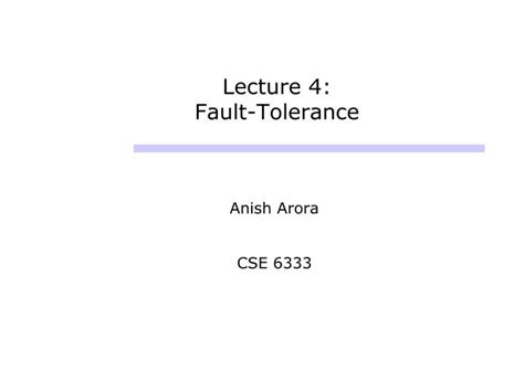 PPT Lecture Fault Tolerance PowerPoint Presentation Free Download ID