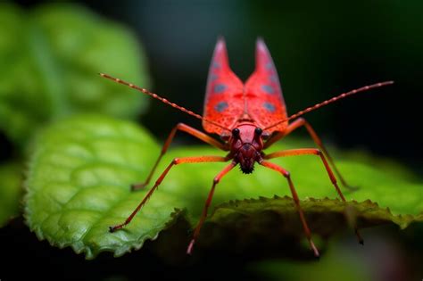 Premium Photo A Red Bug On A Leaf