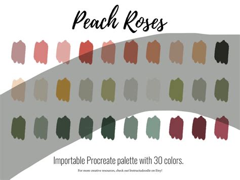 Peach Roses Procreate Color Palette Ipad Swatches File Illustration Color Scheme Ipad