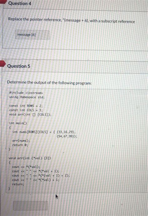 Solved Question 4 Replace The Pointer Reference 6 With A