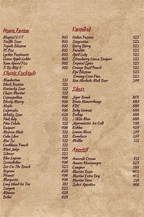 Deja Woo Menu Menu For Deja Woo Inorbit Mall Malad West Mumbai
