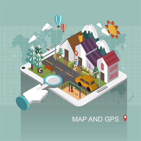 Map And GPS Concept Stock Vector Illustration Of Search 66986741