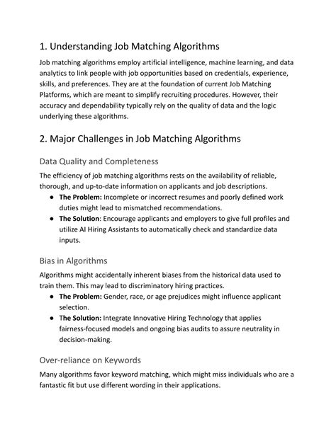 Ppt Challenges In Job Matching Algorithms And How To Overcome Them Powerpoint Presentation