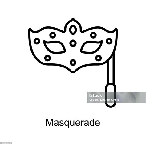 가장 무도회 윤곽선 아이콘 디자인 그림입니다 흰색 배경에 예술과 공예 기호 Eps 10 파일 공휴일에 대한 스톡 벡터 아트 및 기타 이미지 Istock