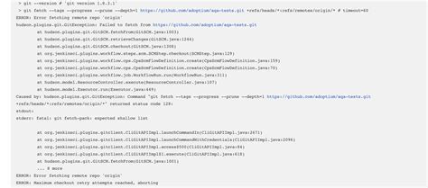 test jobs always fails to pull code · issue 4075 · adoptium aqa tests
