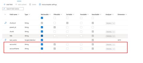 azure ai search newly added filterable fields not populating after