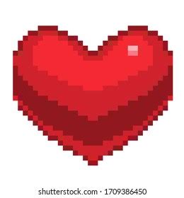 Pixel Art Heart Icon Vector Illustration Stock Vector (Royalty Free ...