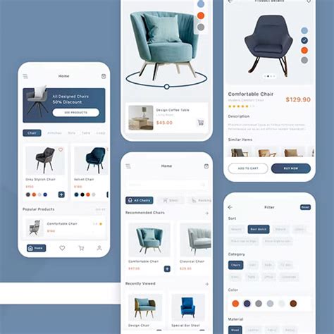 Furniture Store Mobile App Ui Kit Ui Kits Free Psd Templates
