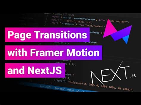 Create Beautiful Page Transitions Nextjs Framer Motion Youtube