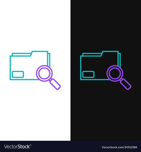Line Search Concept With Folder Icon Isolated Vector Image
