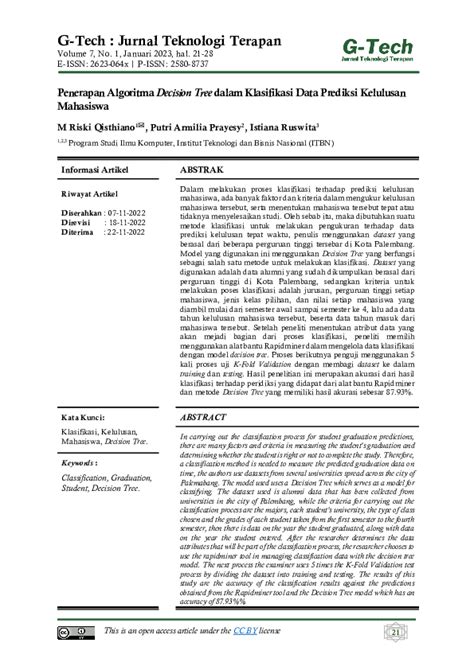 pdf penerapan algoritma decision tree dalam klasifikasi data prediksi