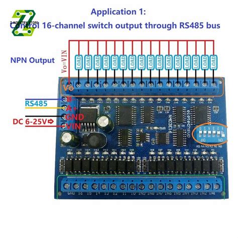 원격 제어 스위치 rtu 모듈 plc io 확장 보드 dc 12v 24v rs485 16 입력 16 출력 측정