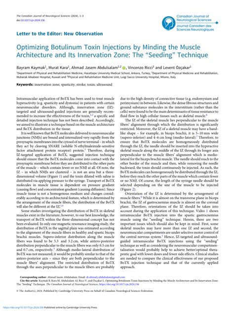 Pdf Optimizing Botulinum Toxin Injections By Minding The Muscle Architecture And Its