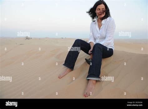 Exclusive French Actress Marianne Denicourt Enjoys A Trip To The Desert Off Abu Dhabi United