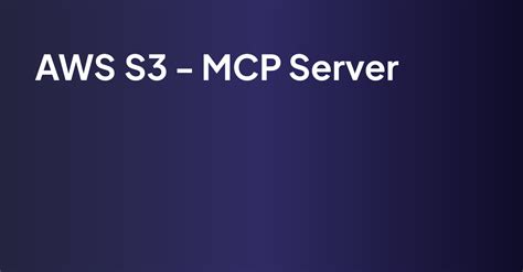 Aws S3 Mcp Server