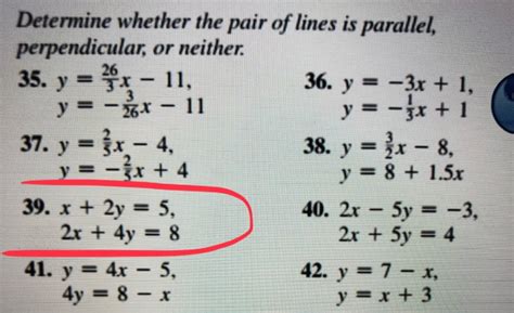 solved determine whether the pair of lines is parallel