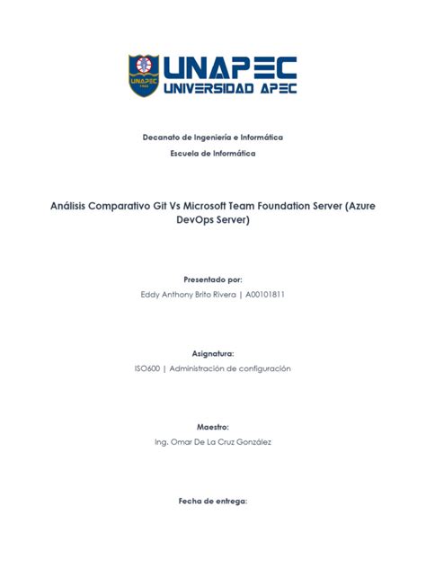 Análisis Comparativo Git Vs Microsoft Team Foundation Server Pdf