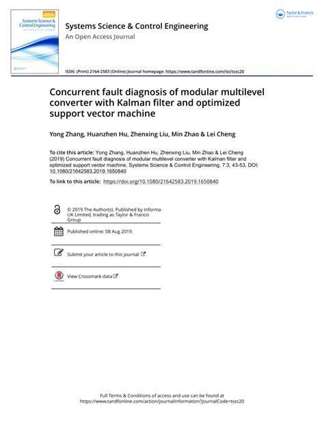 pdf concurrent fault diagnosis of modular multilevel converter with