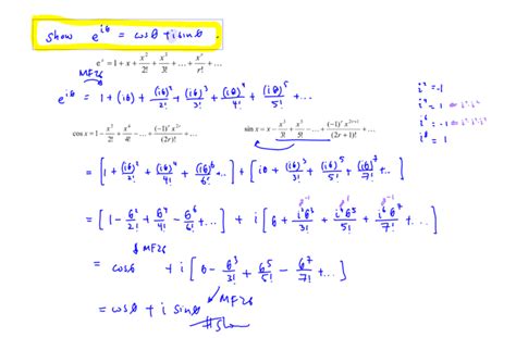 how to show e iθ cos θ i sin θ using standard series tim gan math