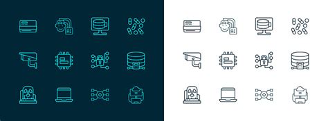 세트 라인 의료 알약 바이오 해킹 노트북 사이버 보안 신경망 프로세서 Cpu 클라우드 데이터베이스 신용 카드 및 휴머노이드 로봇