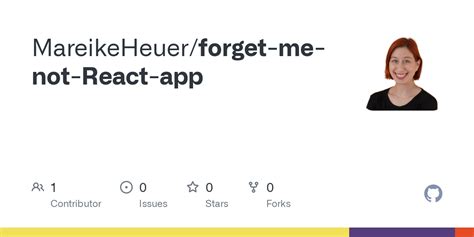 Github Mareikeheuerforget Me Not React App