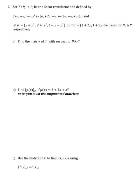 solved 7 let t p → p be the linear transformation defined