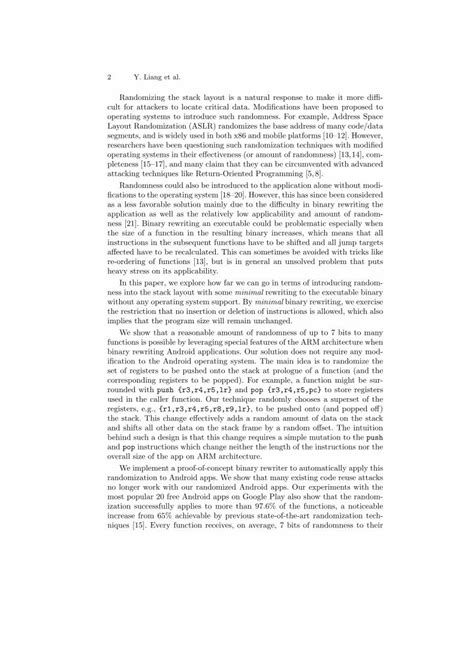Pdf Stack Layout Randomization With Minimal Rewriting Of · Stack