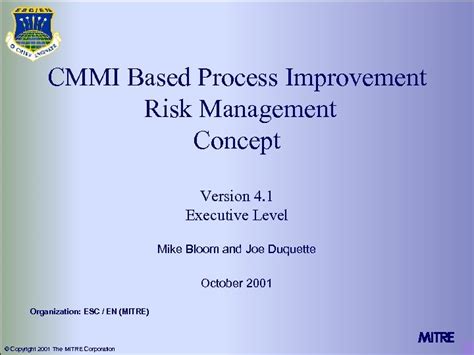 Cmmi Based Process Improvement Risk Management Concept Version