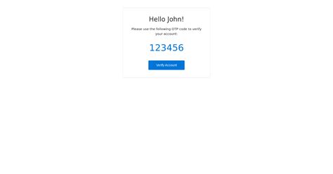 Html Email Template With Otp Verification