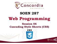 Lecture Css Part Pdf Soen Web Programming Session Cascading Style Sheets Css
