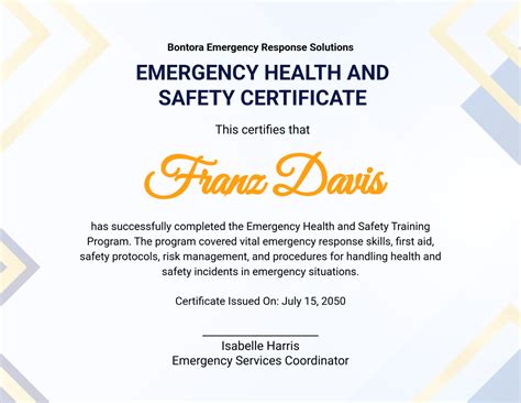 Free Health And Safety Awareness Certificate Template To Edit Online