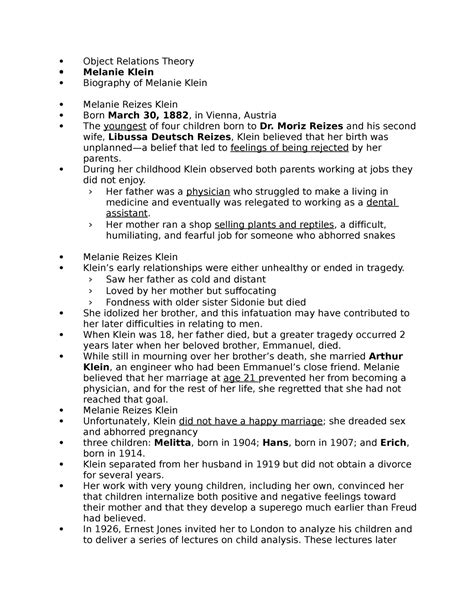 Object Relations Theory Moriz Reizes And His Second Wife Libussa Deutsch Reizes Klein Object Relations Theory Moriz Reizes And His Second Wife Libussa Deutsch Reizes Klein