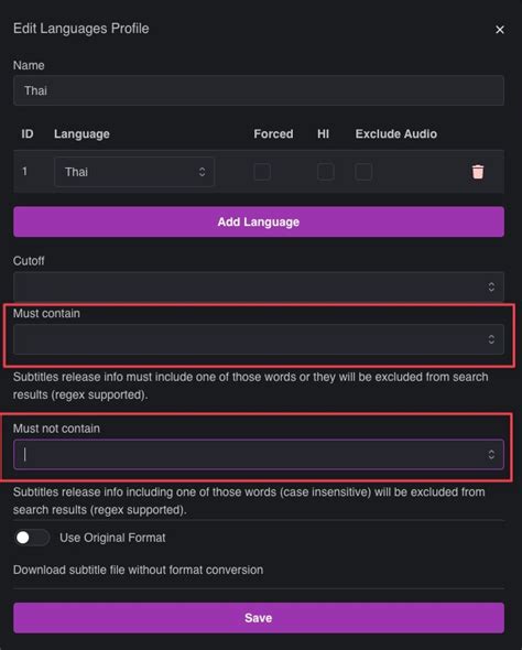 Language Profile Cant Add Contain And Not Contain Strings · Issue 1965 · Morpheus65535