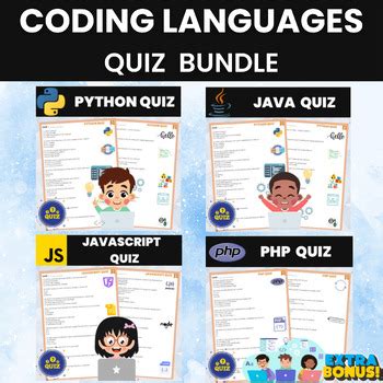 Programming And Coding Languages Quiz Bundle Coding Languages Assessment Test