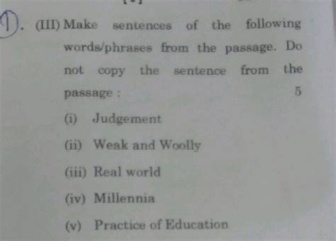 III Make Sentences Of The Following StudyX