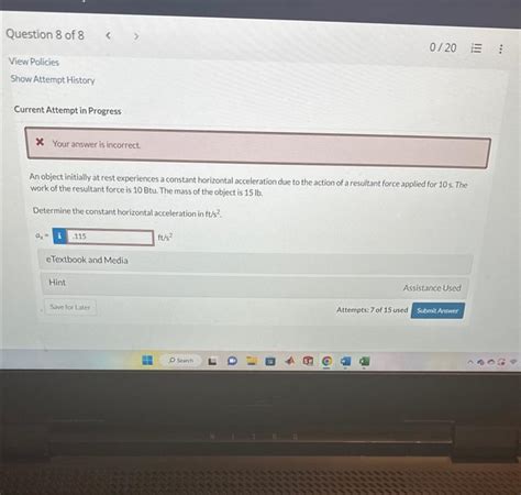 solved an object initially at rest experiences a constant