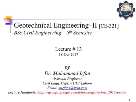 Geotechnical Engineering Ii Lec 13 Elastic Settlements Ppsx