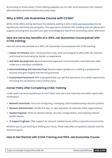 ppt advance your career with ccna training 100 job guarantee