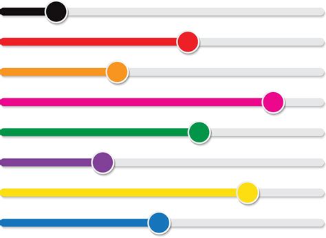 Switch Slider Adjustment Icon Set Horizontal Coloring Slider Button