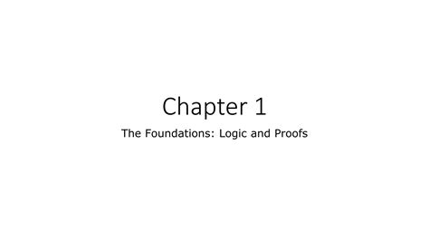 Discrete Math Chapter 1 The Foundations Logic And Proofs Pptx