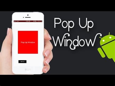 How To Create Pop Up Window In Android Studio Tutorials For Beginners YouTube