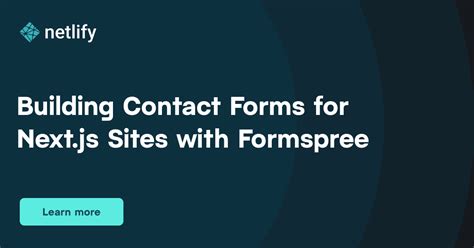 building contact forms for next js sites with formspree