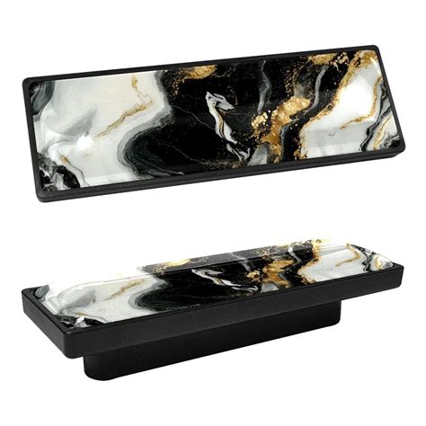 Hemakayy 4 Pack 36 Decorative Cabinet Knobs Abs Glass Rectangle Elegant Drawer Handles For