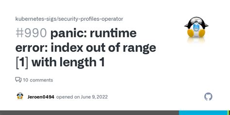 Panic Runtime Error Index Out Of Range 1 With Length 1 · Issue 990 · Kubernetes Sigs