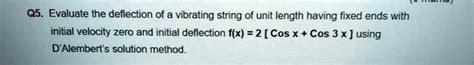 05 evaluate the deflection of vibrating string of unit length having