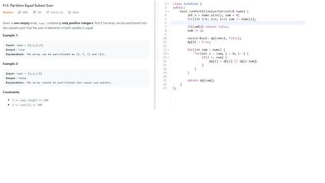 Rakesh Vishwakarma On Linkedin Day 94 Partition Equal Subset Sum 94