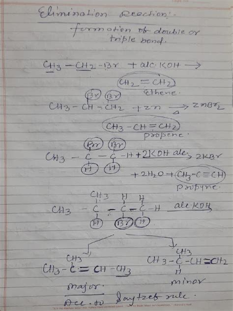 Elimination Reaction Notes Pdf