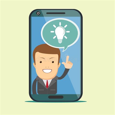 Virtual Assistant Businessman Hi Tech Flat Design Concept Stock